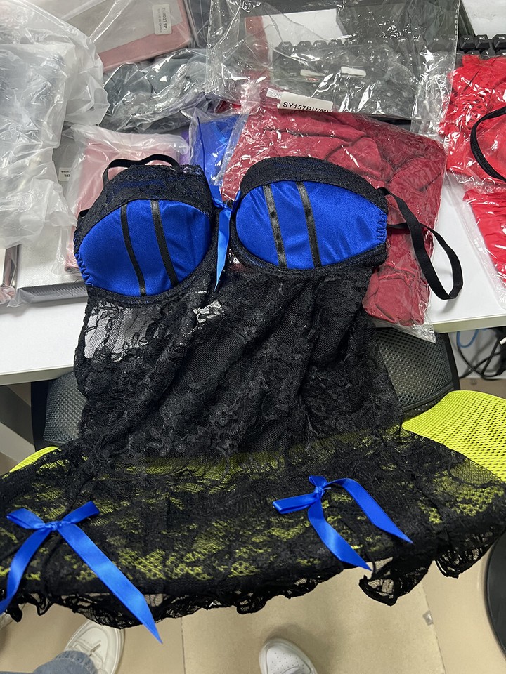 Padded Babydoll Nightie Women See Through Lace Lingerie with G-String ...