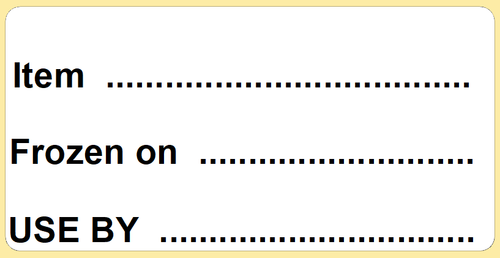 10-500 Food Labels - Item, Frozen On, Use By Date Freezer Sticky No ...