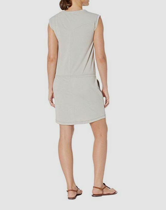 $369 Indygena Women's Gray Himo Round Neck Cap Sleeve Jersey Shift ...