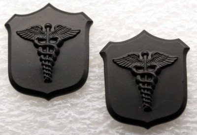 2 TWO HOSPITAL CORPSMAN CADUCEUS HM HAT LAPEL PIN BLACK DOC US NAVY USS ...