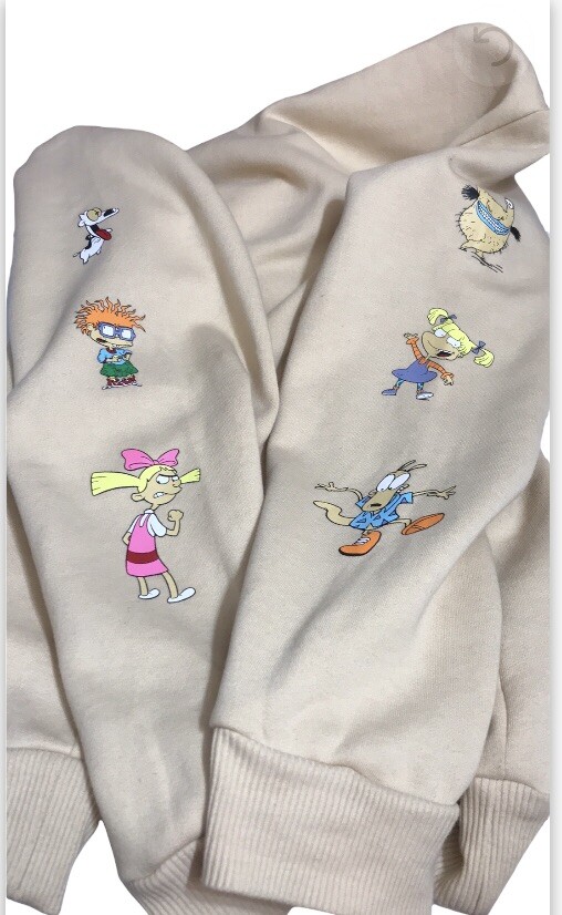 NICKELODEON Retro Style 90’s Cartoon Pullover Hoodie … - Gem