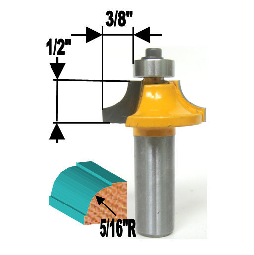 3pc 1/2 Shank Grill Glass Door Round Over & Bead Router Bit Set sct-888 ...