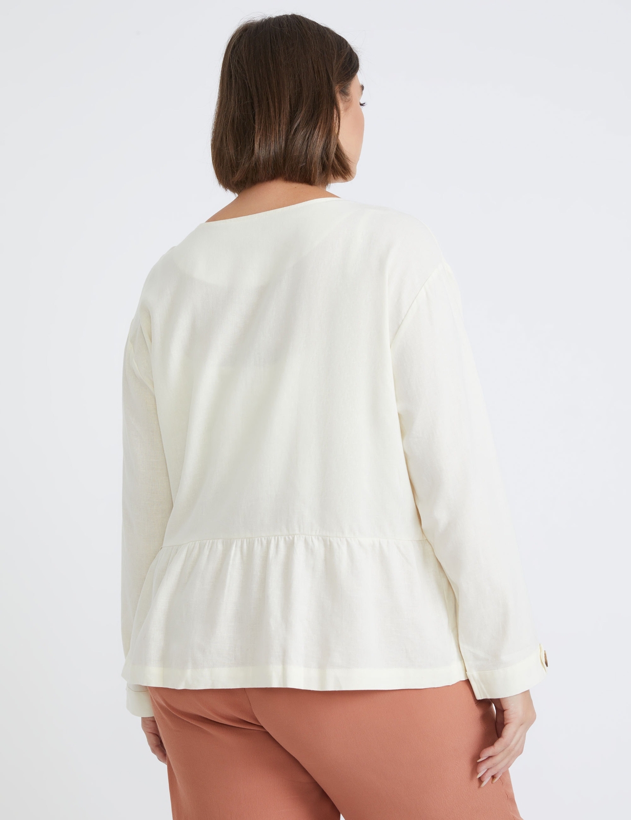 BeMe - Plus Size - Womens Long Linen Jacket - White Summer Shacket ...