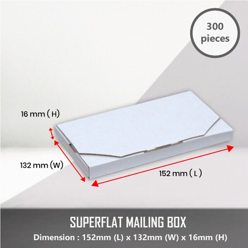 300 x Mailing Box 152 x 132 x 16mm Superflat Shipping Packing Cardboard ...