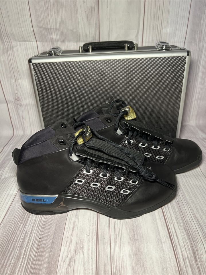 NEW 2002 NIKE AIR JORDAN 17 XVII ORIGINAL BLACK METALLIC SILVER MENS ...