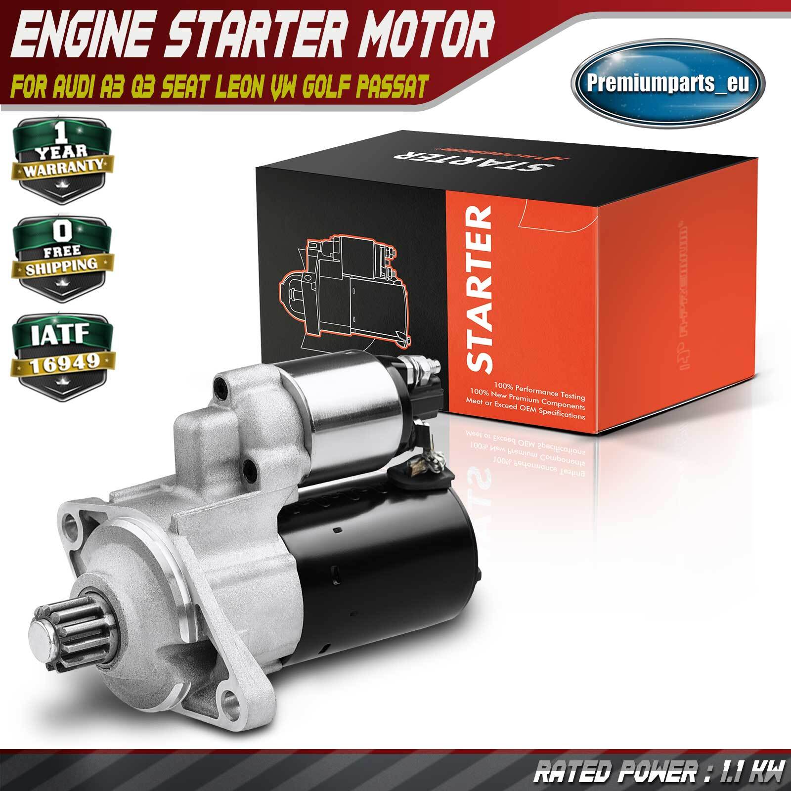 Starter Motor for Audi A3 Q3 Seat Leon VW Golf Passat Tiguan Skoda ...