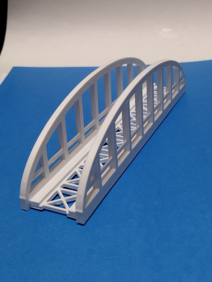 N Gauge White Single Track l 3D Printed Bowstring Bridge Model Railroad ...