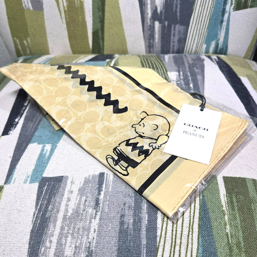 Coach x Peanuts Signature Charlie Brown Print Bandana In Hay Black ...