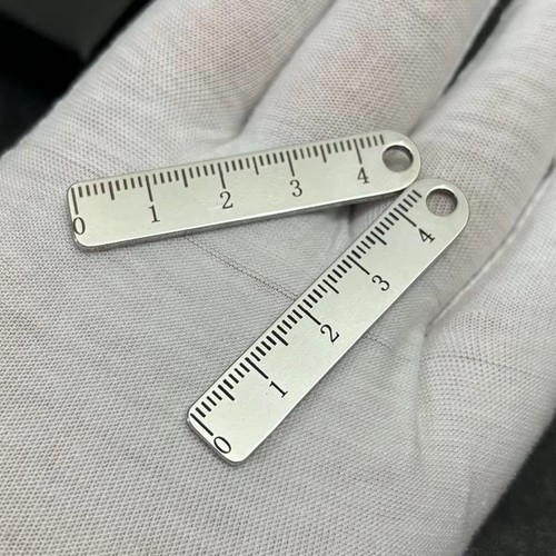 Stainless Steel Metal Ruler Keychain Mini Straight Ruler Office ...