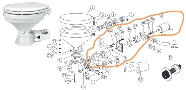 JABSCO 37041-0010 12v Pump for 37010 Series Electric Toilets for sale ...