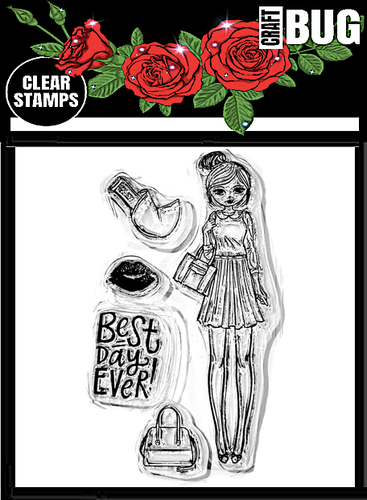 CRAFTBUG SINGLE CLEAR STAMPS ~OUT SHOPPING BEST DAY EVER CODE T371-B10 ...