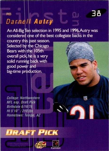 1997 Playoff First & Ten - #38 Darnell Autry (RC) for sale online | eBay