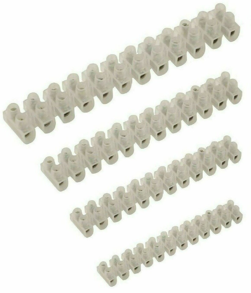 10x 12 WAY 5/ 10/ 20/ 30Amp CONNECTOR STRIPS ELECTRICAL CHOC BLOCK WIRE ...