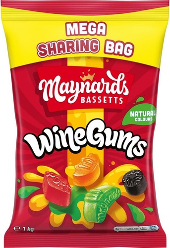 Maynards Bassetts Wine Gums, Fruit-Flavoured Gums 1kg Mega Bag - Get It ...