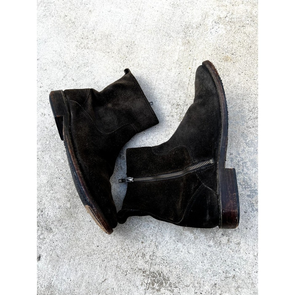 FRYE Oliver Inside Zip Suede Casual Dress Motorcycle Boots Sz 11 ...