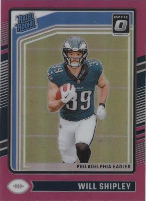 2024 Panini Donruss Optic - Rated Rookie Will Shipley #298 Pink Prizm ...