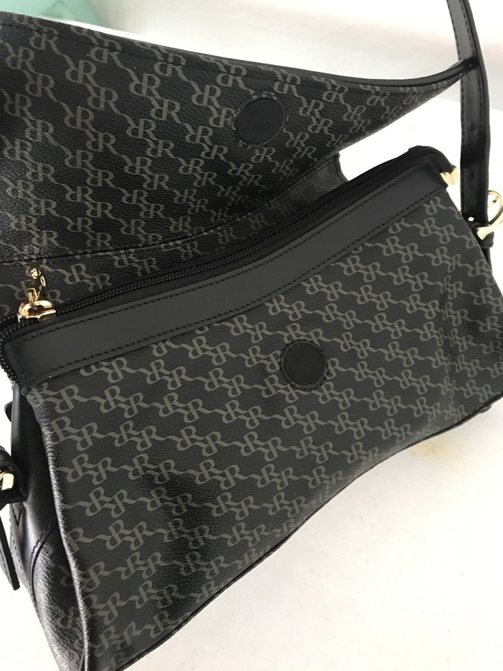 Rioni Moda Italia Black Monogram Shoulder Bag | eBay