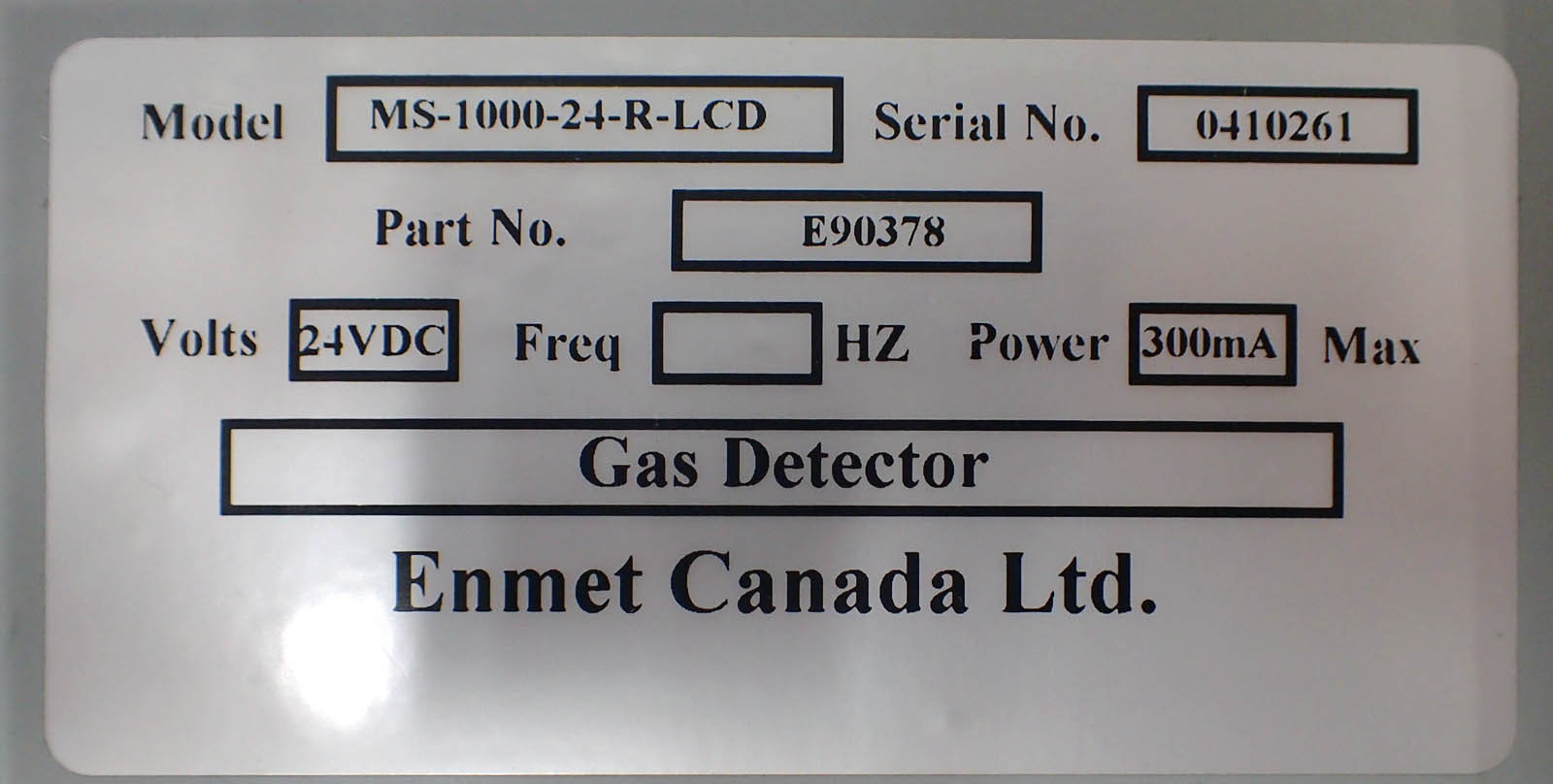 ENMET GAS CONCENTRATION TRANSMITTER MS-1000-24-R-LCD w/ 3 QEL CTS ...