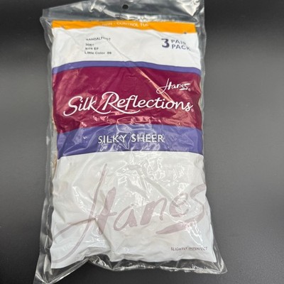 Hanes Silk Reflections Sandalfoot Non Control Top Hosiery 3 Pair Pack ...