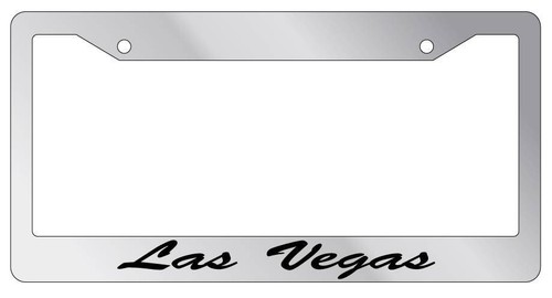 Chrome METAL License Plate Frame LAS VEGAS CURSIVE Auto Accessory 1527 ...