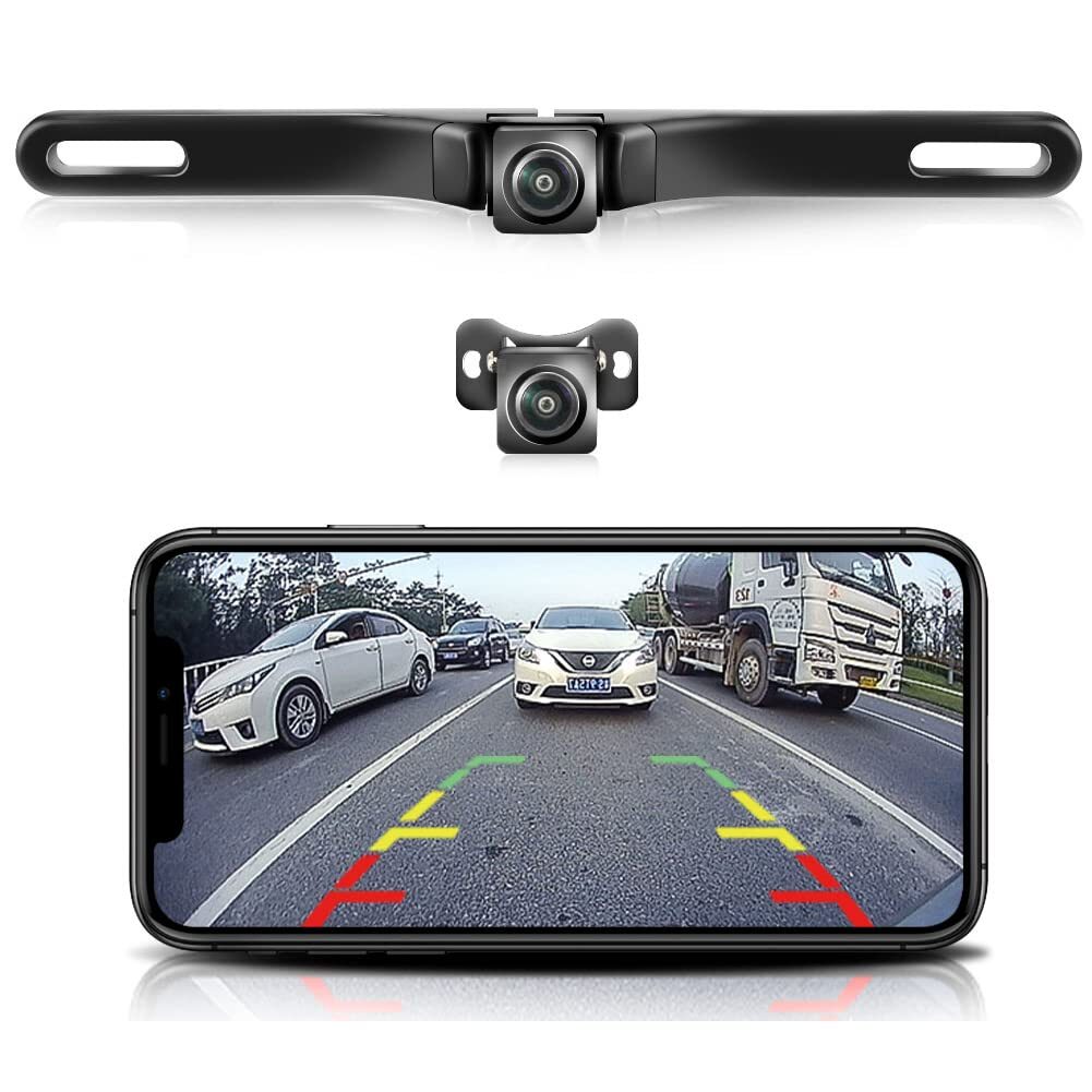 WiFi Car Wireless Backup Camera GreenYi 5G 720P HD Car License Plate ...