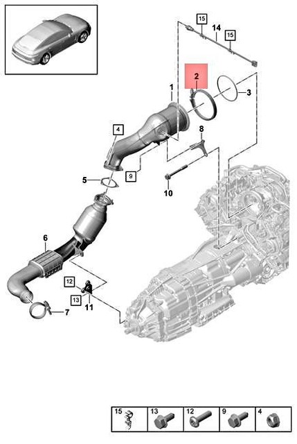 Genuine Porsche Catalytic Converter Clamp 9A7-253-725-10 for sale ...