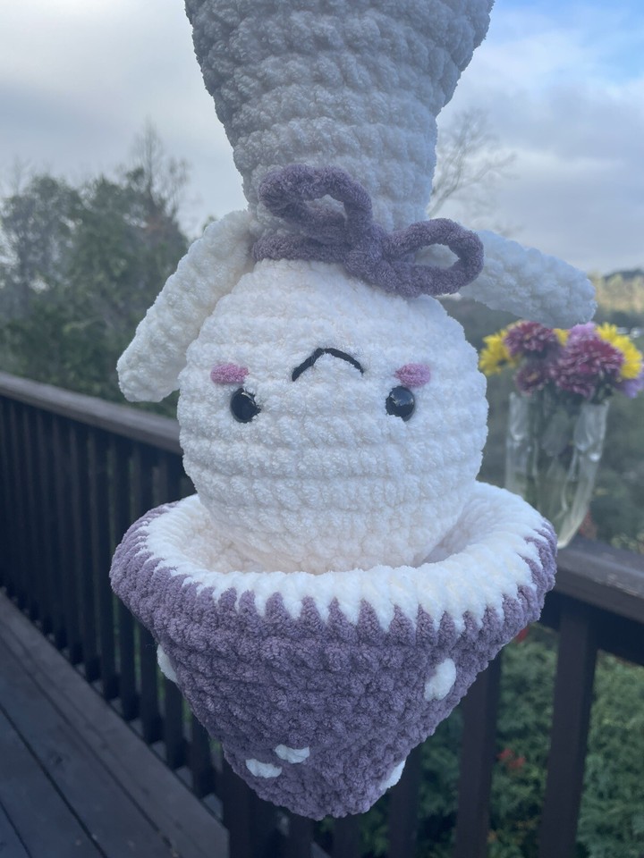 Soft Yarn Handmade Crochet Amigurumi Plushie Purple Popping Mushroom ...