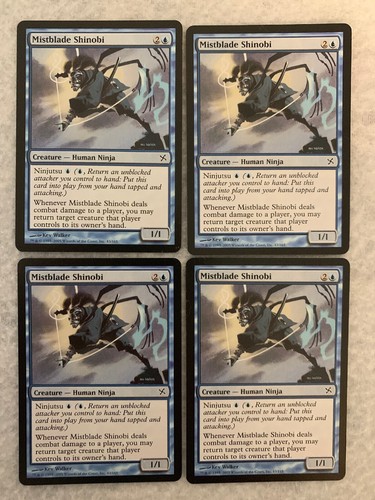 4 Mistblade Shinobi ~Blue Betrayers of Kamigawa Mtg Magic 4x x4 NM ...