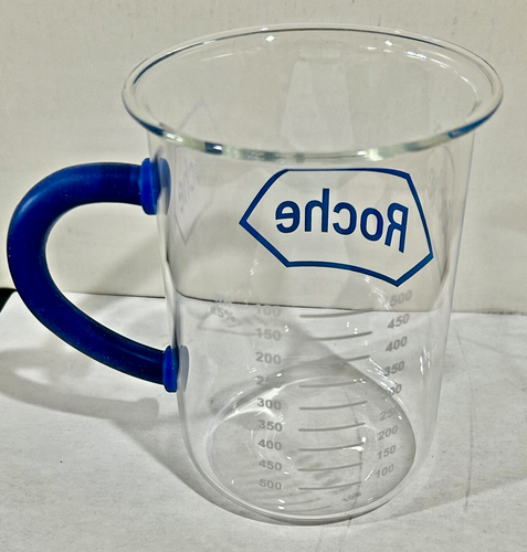 Measurement glass cup 500ml with Roche logo. Can be used as tea or ...