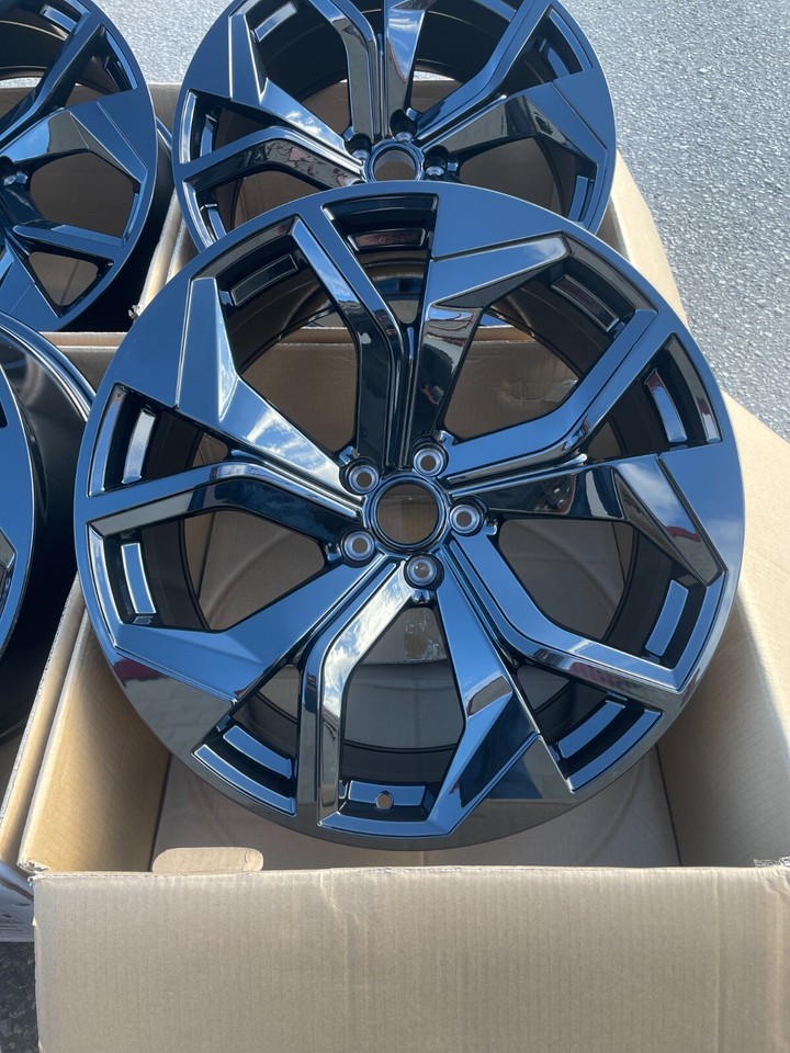 20" Rims Fit Volkswagen Atlas 2024 2025 Wheels 5X112 Gloss Black 20x9 ...