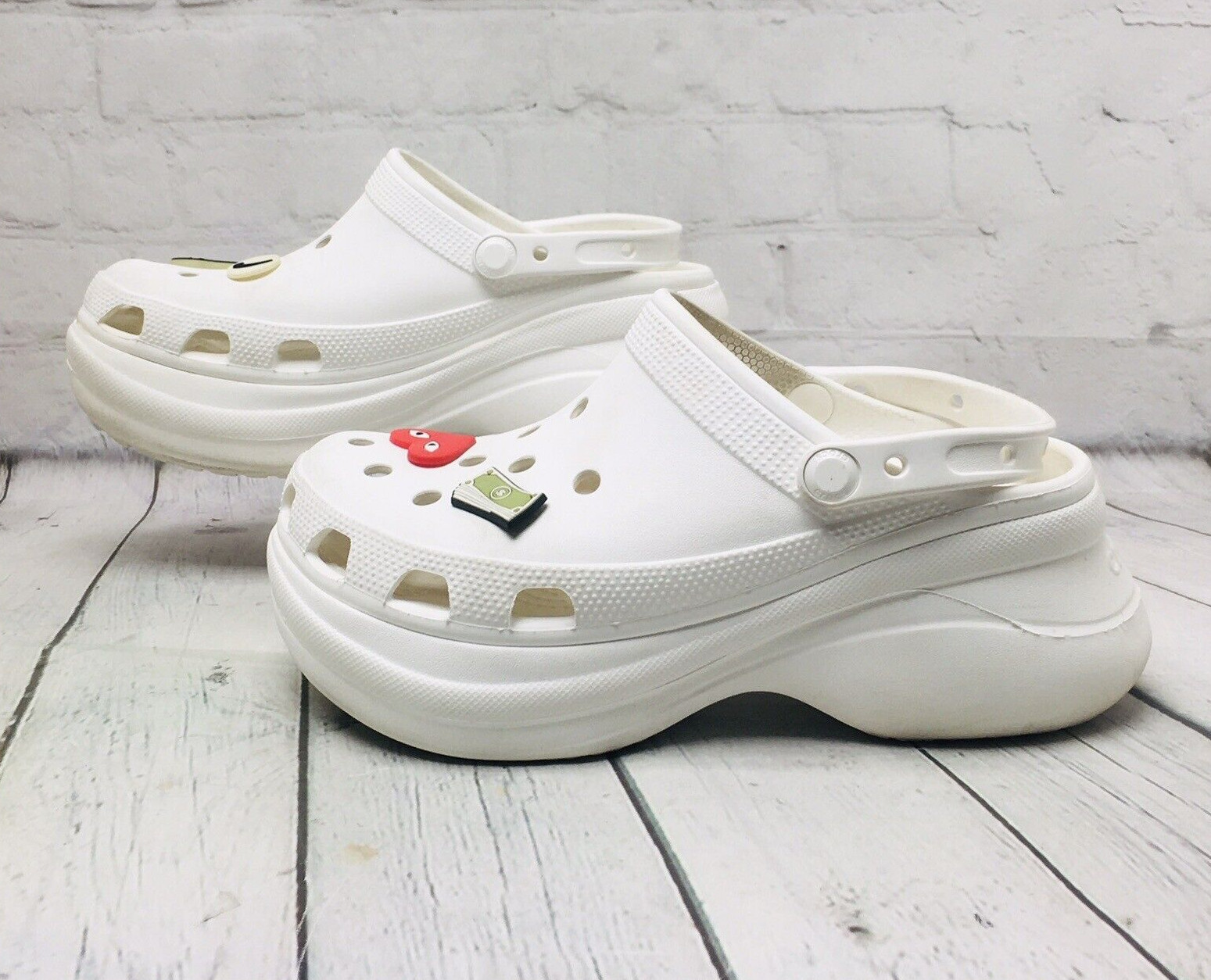 Crocs Women's Classic Bae Clogs White Platform Shoes … - Gem