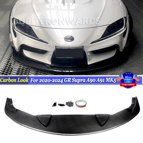 Carbon Pattern Front Bumper Lip For 2020-24 Toyota GR Supra A90 A91 MK5 ...