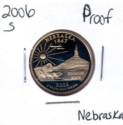 2006-S CLAD NEBRASKA STATE QUARTER FROM PROOF SET ACTUAL COIN #C11414 ...