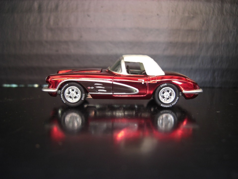 1958 Chevy Corvette Rubber Tires Cragar Wheels Red Chrome Loose 1/64 ...