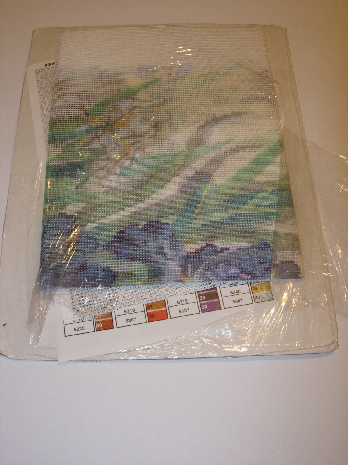 NO FLOSS Candamar LUCY WANG Needlepoint Kit Oriental Iris Pillow ...