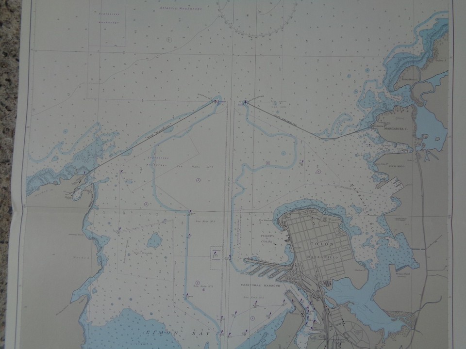Marine Map / Ports Colon and Cristobal Atlantic Entrance to the Panama ...