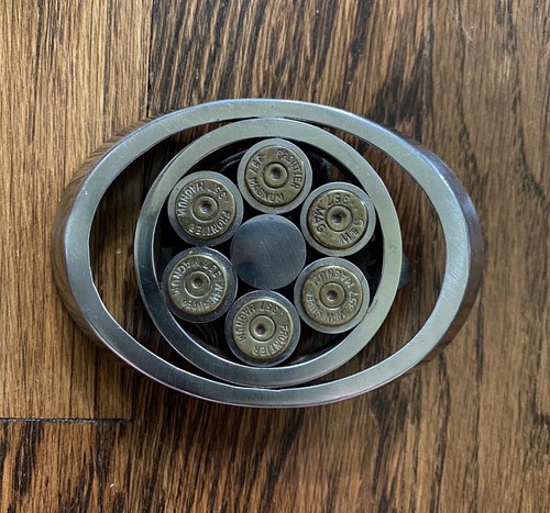 Vintage 357 Magnum Bullet Belt Buckle Custom Handmade 80's Frontier S&W ...