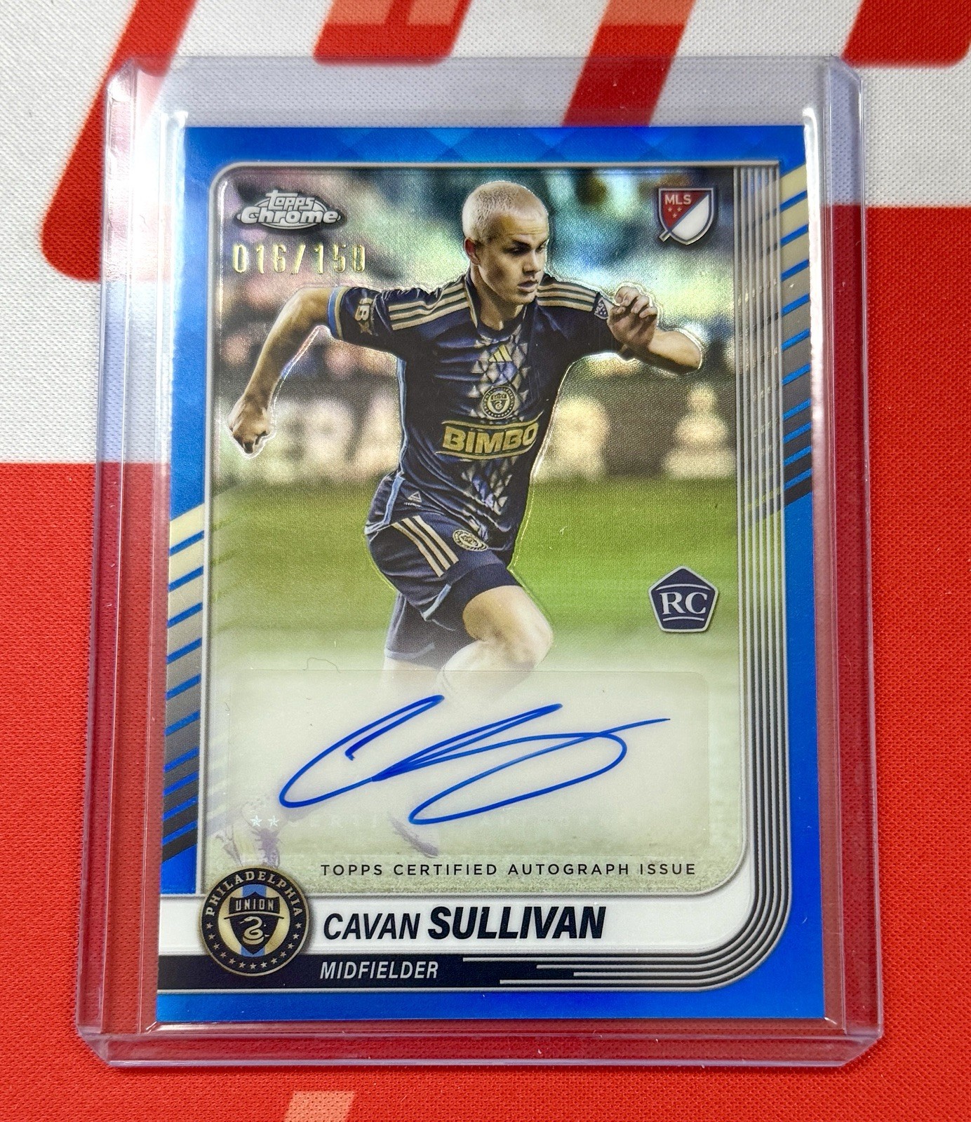 2025 Topps Chrome MLS Cavan Sullivan Blue Rookie Refractor Auto /150 # ...