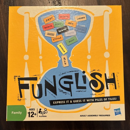 Funglish Family Board Game 2010 Hasbro Build Clues w/Word Tiles Age 12 ...
