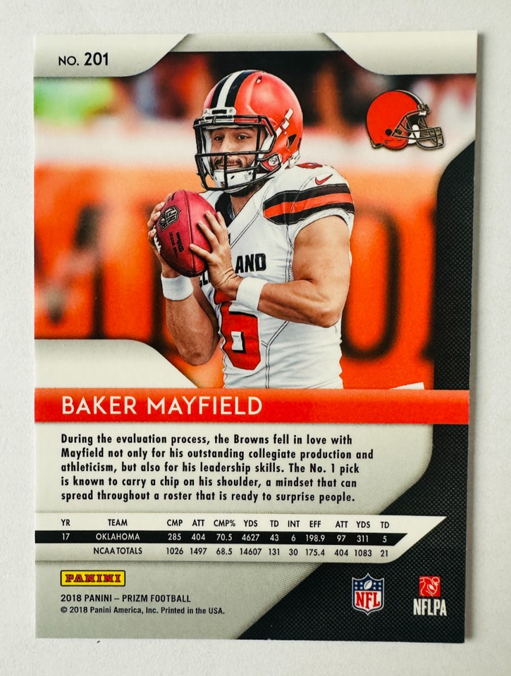 2018 Panini Prizm Baker Mayfield RC #201 Base Browns Star Rookie! | eBay