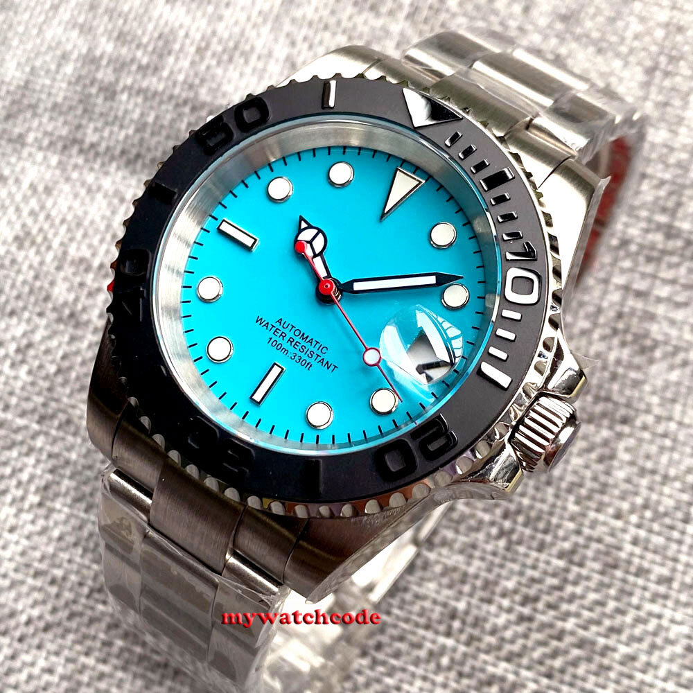 40mm BLIGER Blue Dial Japan NH35A Automatic Mens Watch Sapphire Glass ...