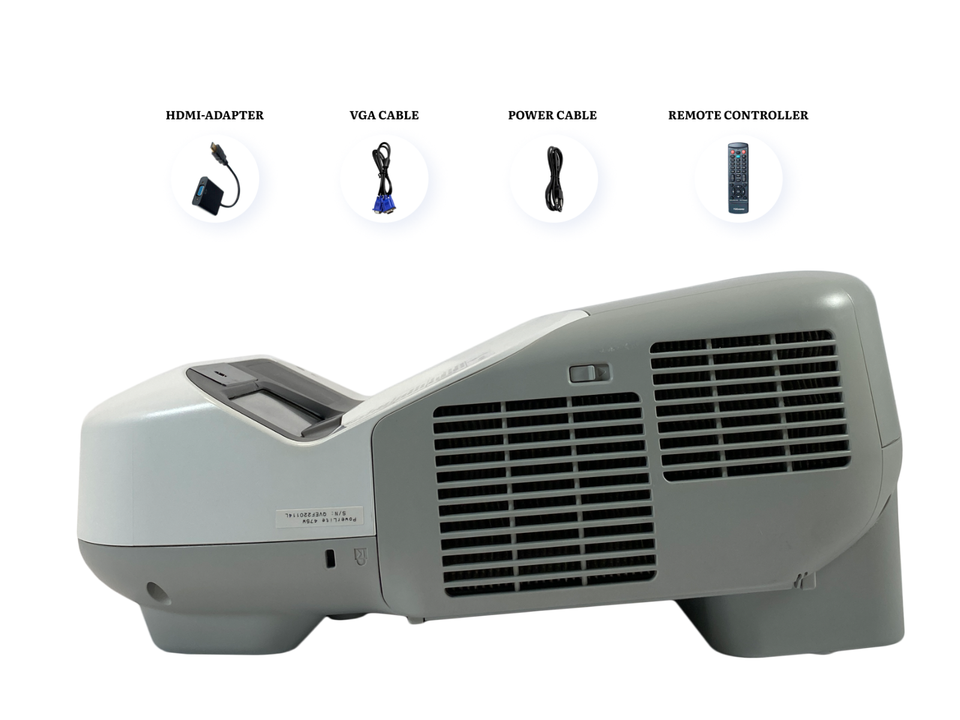 Epson PowerLite 475W 3LCD Projector Ultra Short Throw H455A HDMI LAN w ...