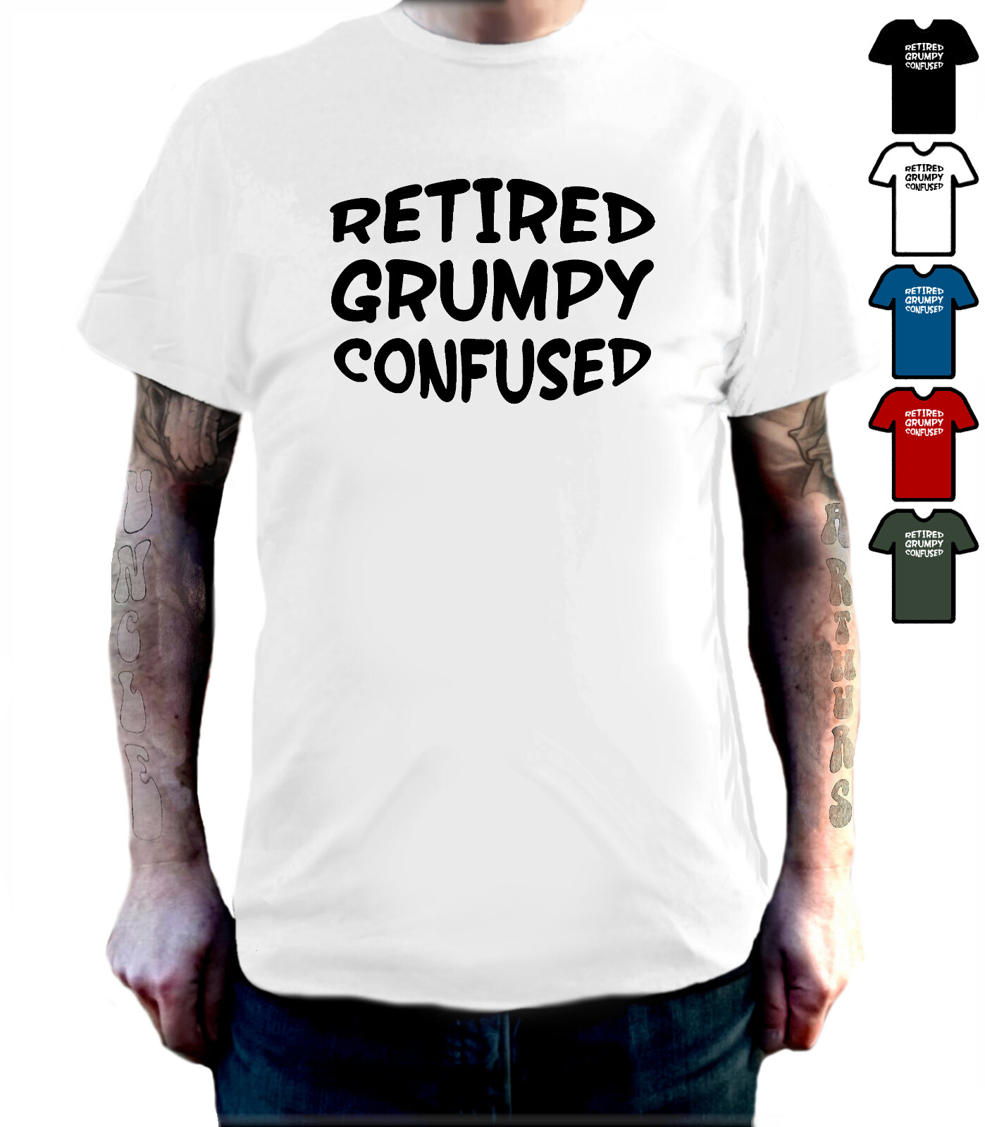 Grumpy Old Man RETIRED GRUMPY CONFUSED T-Shirt Dad Father Birthday ...