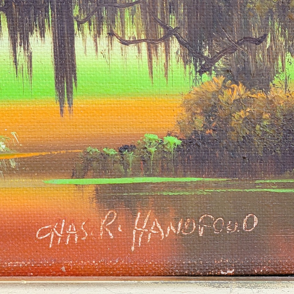CHAS (CHARLES) R.HANDFORD LOUISIANA BAYOU ORIGINAL OIL ON CANVAS ...