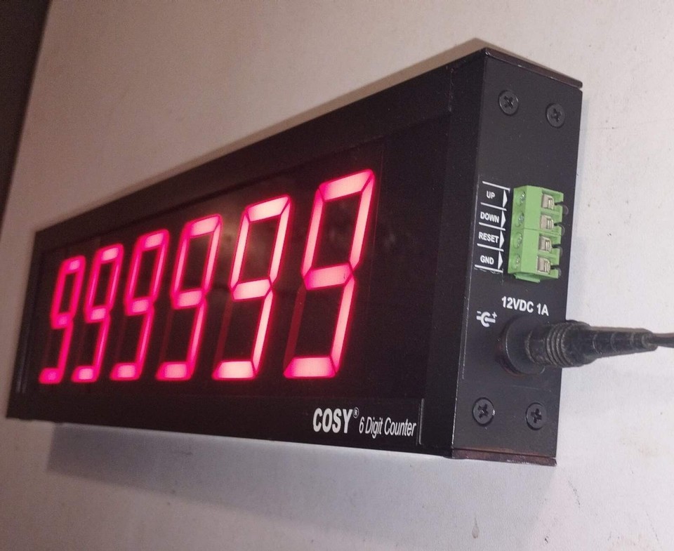 6 DIGIT PRODUCTION COUNTER DISPLAY in 4" High LED Digits | eBay