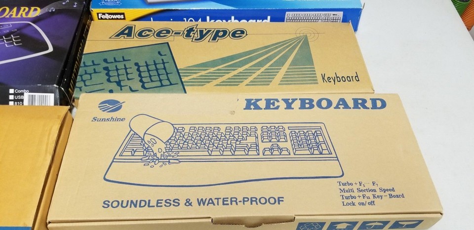 NEW VINTAGE COMPUTER KEYBOARD WINDOWS 95 98 2000 ME XP FELLOWS PS/2 LOT ...