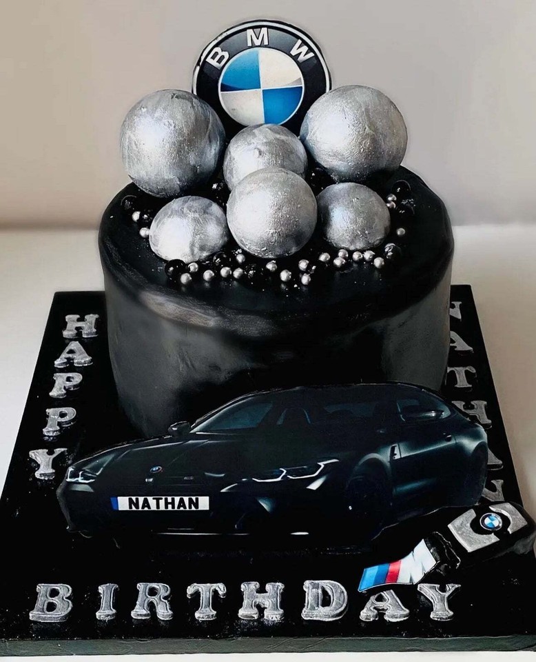 BMW Logo 3 INCH / 4 INCH/ 5 INCH Logo Pre-Cut Edible Icing Cake Topper ...