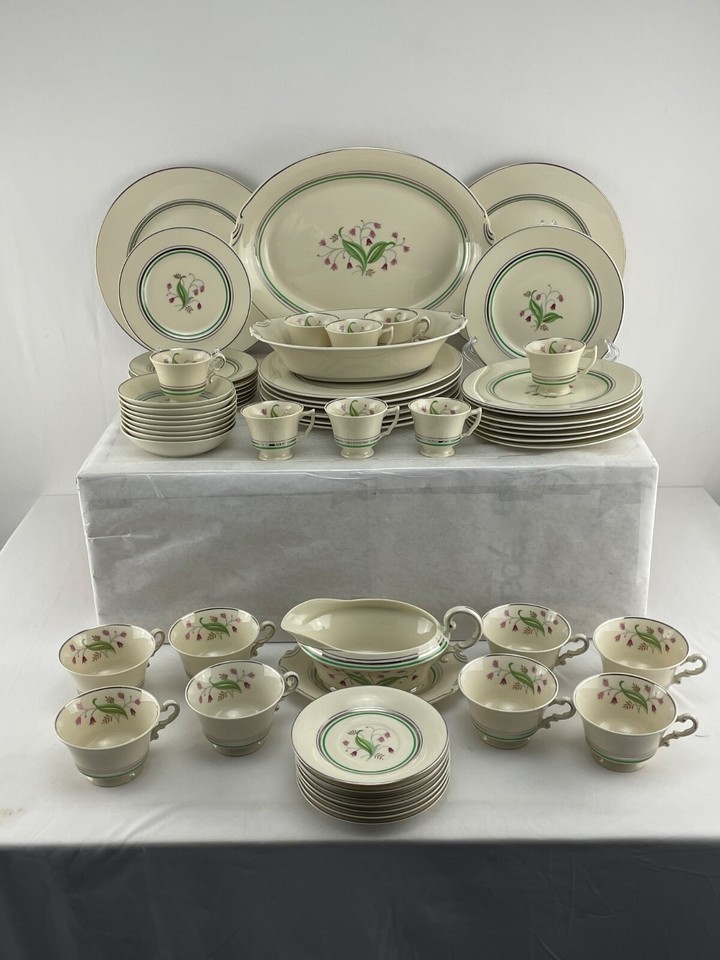 60 Piece Set of Old Ivory Syracuse China Coralbel Plates Bowls Platter ...