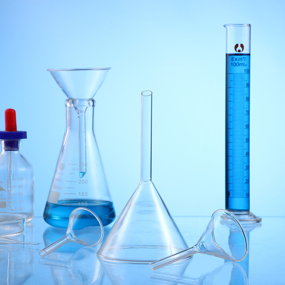 4 Pcs Short Tube Glass Funnel Funnels for Kitchen Use Filling Bottles ...