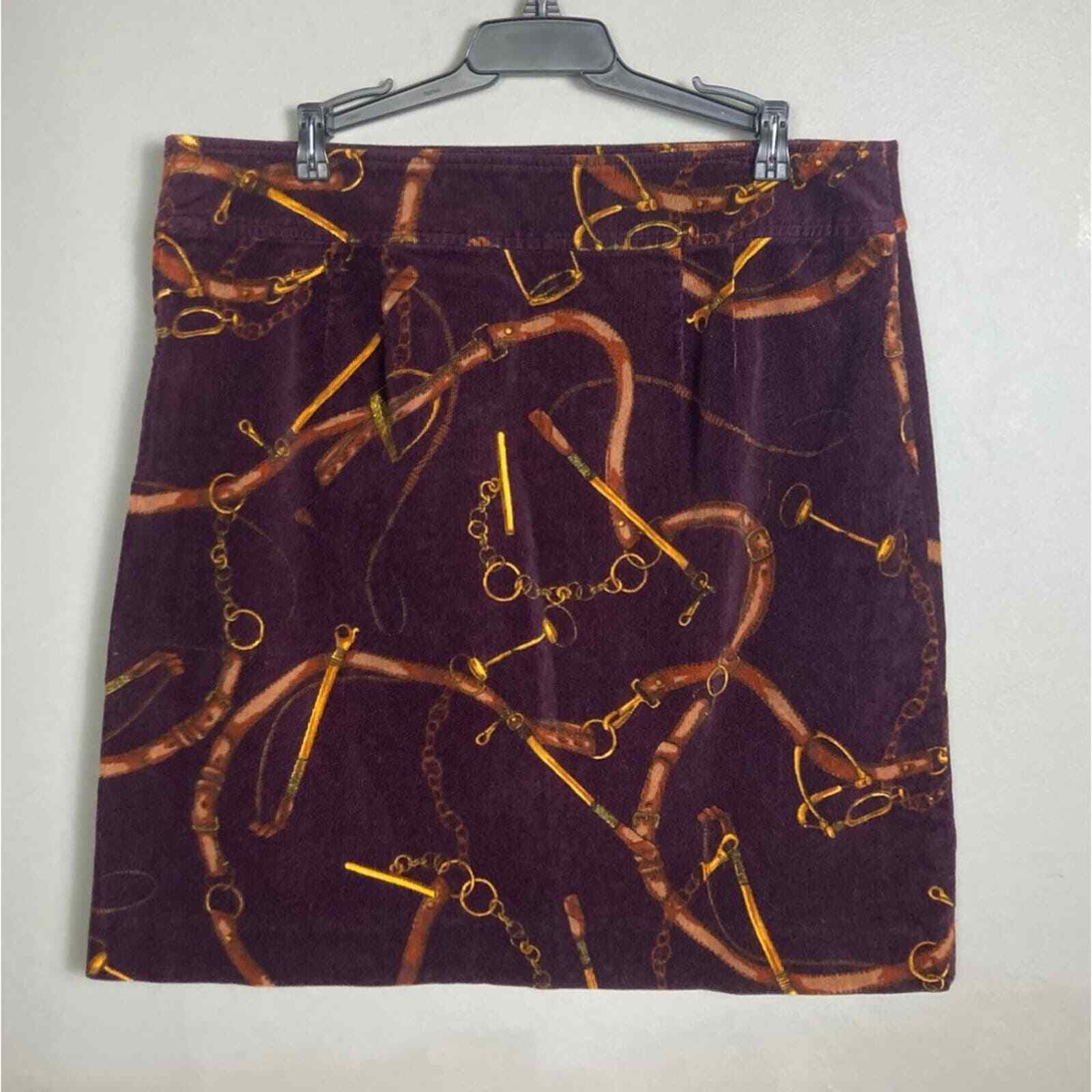 Talbots corduroy skirt equestrian pattern size 12 Hor… - Gem